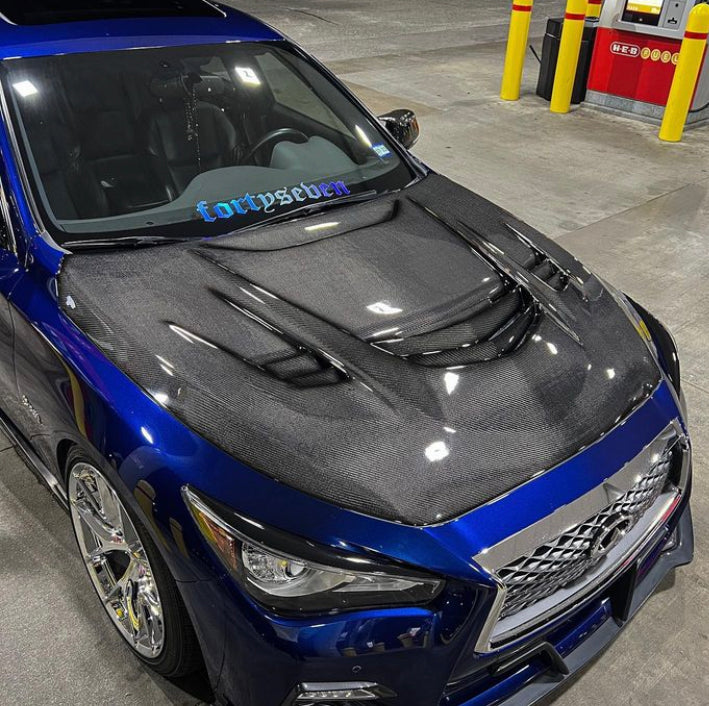 Infiniti Q50 Carbon Fiber V-style Hood – Mr Infiniti parts